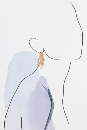 Anthropologie Metal Fringe Drop Earrings - Gold
