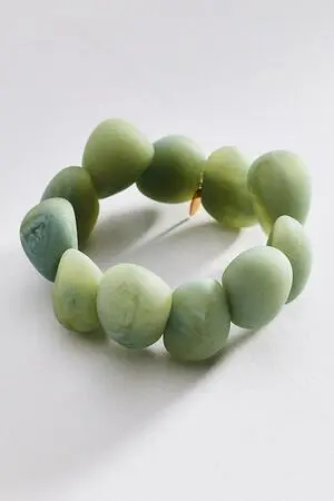 Anthropologie Anthropologie Resin Beaded Stretch Bracelet Grey