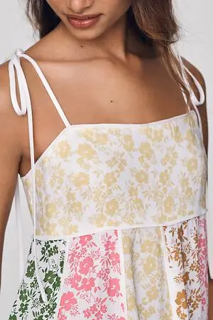 English Factory Colorblock Floral Midi Dress