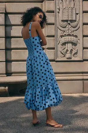 Maeve Drop-waist Midi Dress - Blue Dot