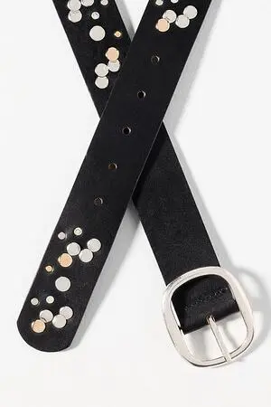 Anthropologie Cluster Studded Leather Belt