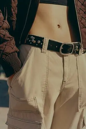 Anthropologie Cluster Studded Leather Belt