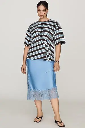 PILCRO Pleated Waist T-shirt
