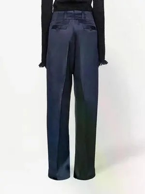 FERRAGAMO Midnight Silk Blend Pleated Trousers