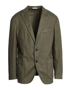Boglioli Man Blazer Sage Green Size 38 Cotton, Linen, Polyester, Elastane Green