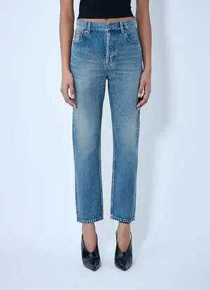 Saint Laurent High-rise Cropped Slim Jeans - Blue
