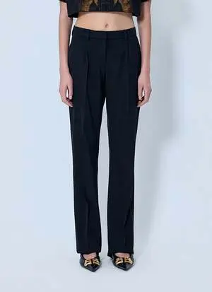 Balenciaga Slim Tailored Pants With Pleated Front - Black