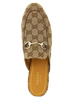 Gucci Princetown Slippers With All-over Logo Print