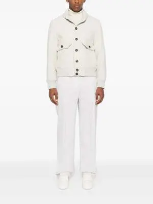 Eleventy Buttoned Jacket In Beige Wool Blend