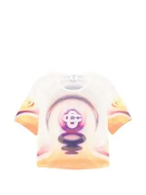 Casablanca Graphic Print Cropped T-shirt - Multicolor