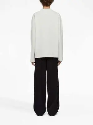 JIL SANDER Long-sleeved Shirt With Logo Print - White
