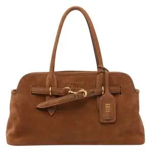 Miu Miu Suede Shoulder Bag - Brown