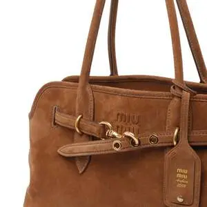 Miu Miu Suede Shoulder Bag - Brown