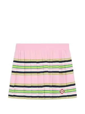 Casablanca Pleated Mini Skirt With Striped Pattern - Multicolor