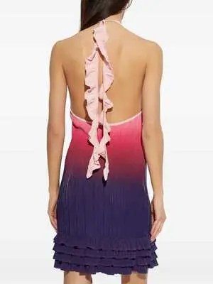Casablanca High-neck Mini Dress With Ruffles