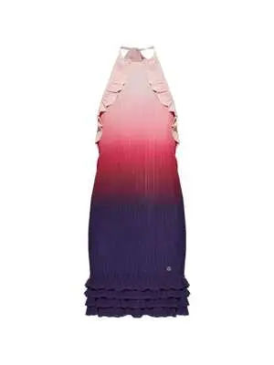 Casablanca High-neck Mini Dress With Ruffles - Multicolor