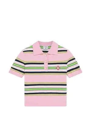 Casablanca Striped Knit Polo