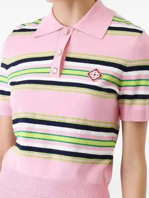 Casablanca Striped Knit Polo