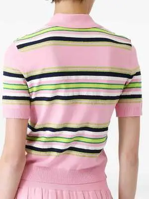 Casablanca Striped Knit Polo
