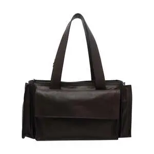 Miu Miu Utilitaire Shopping Bag With Logo - Brown