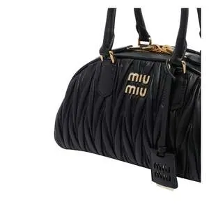 Miu Miu Matelassé Arcadie Shoulder Bag - Black