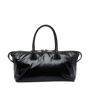 Miu Miu Shiny Finish Calf Leather Shoulder Bag - Black