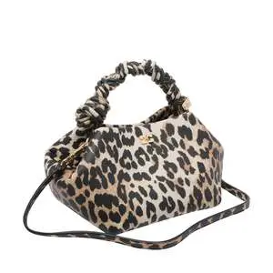 GANNI Bou Small Grained Printed Bag - Brown