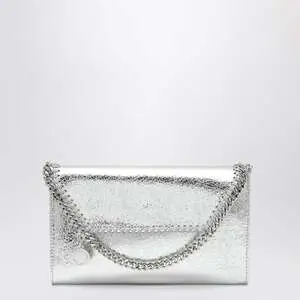 Stella McCartney Stella McCartney Falabella Metallic Crossbody Wallet Bag Silver