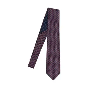 FERRAGAMO Silk Printed Neck Tie - Blue