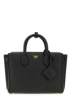Mcm Black Leather Handheld Bag