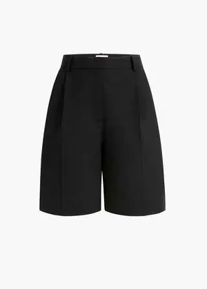 Khaite Auggie Wool Shorts - Black