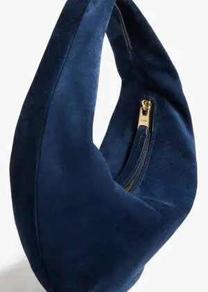 Khaite Mini Olivia Hobo In Suede - Midnight Navy