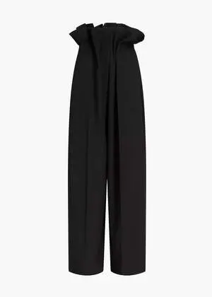 Khaite Kira Wool Pleated Wide-leg Trousers - Black
