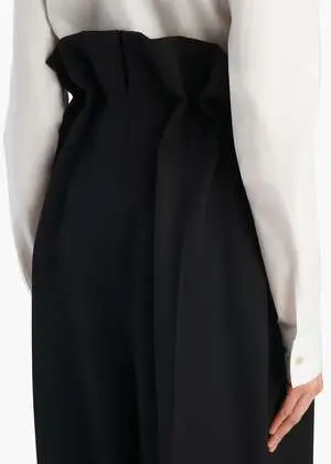 Khaite Kira Wool Pleated Wide-leg Trousers - Black