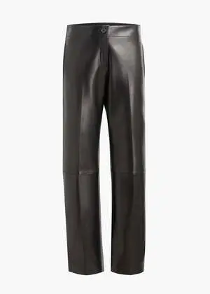 Khaite Mita Leather Trousers - Black