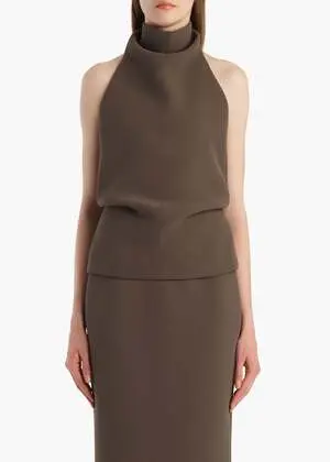 Khaite Halter Neck Top With Open Back Detail - Clove