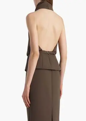 Khaite Halter Neck Top With Open Back Detail - Clove
