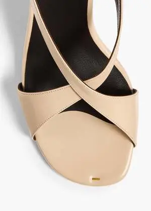 Khaite Liria Ankle Strap Sandal In Glazed Leather - Nude