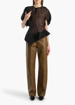 Khaite Rumi Silk Organza Draped Top