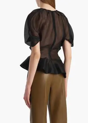 Khaite Rumi Silk Organza Draped Top