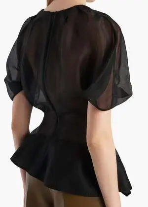 Khaite Rumi Silk Organza Draped Top