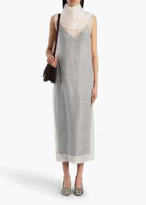 Khaite Elva Silk Organza High-neck Dress