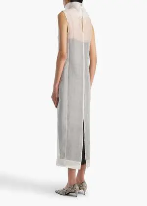 Khaite Elva Silk Organza High-neck Dress