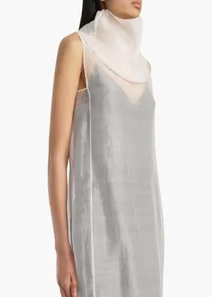 Khaite Elva Silk Organza High-neck Dress