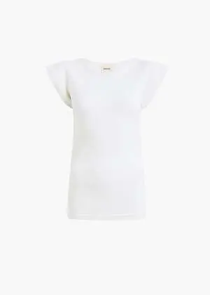 Khaite Angel Top In Cashmere Jersey - Chalk