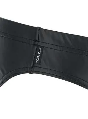 TOM FORD Faux Leather Brief With Laminated Jersey Detail