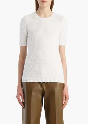 Khaite Cam Top In Eyelash Yarn - Glaze
