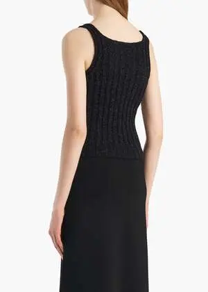 Khaite Val Ribbed Cotton V-neck Tank - Black