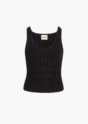 Khaite Val Ribbed Cotton V-neck Tank - Black
