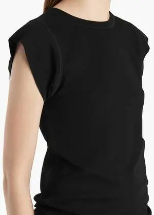 Khaite Angel Top In Ribbed Japanese Cotton - Black